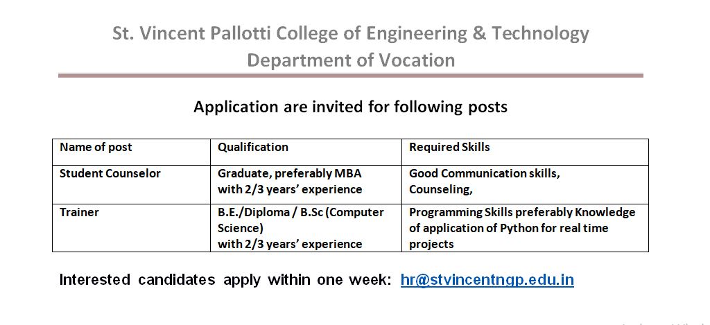SVPCET – St. Vincent Pallotti College of Engineering & Technology